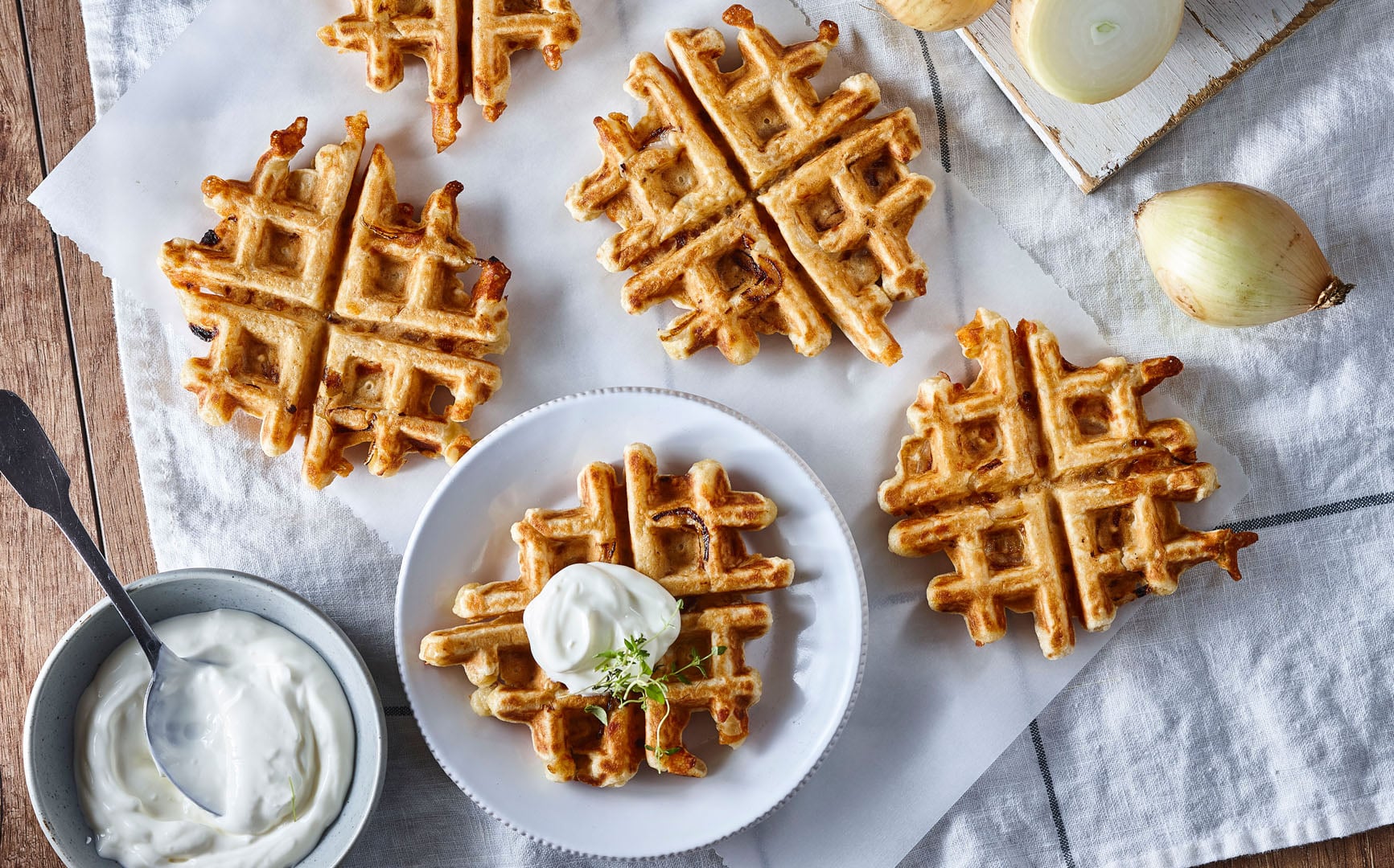 French Onion Soup Waffles - Cuisine Adventures